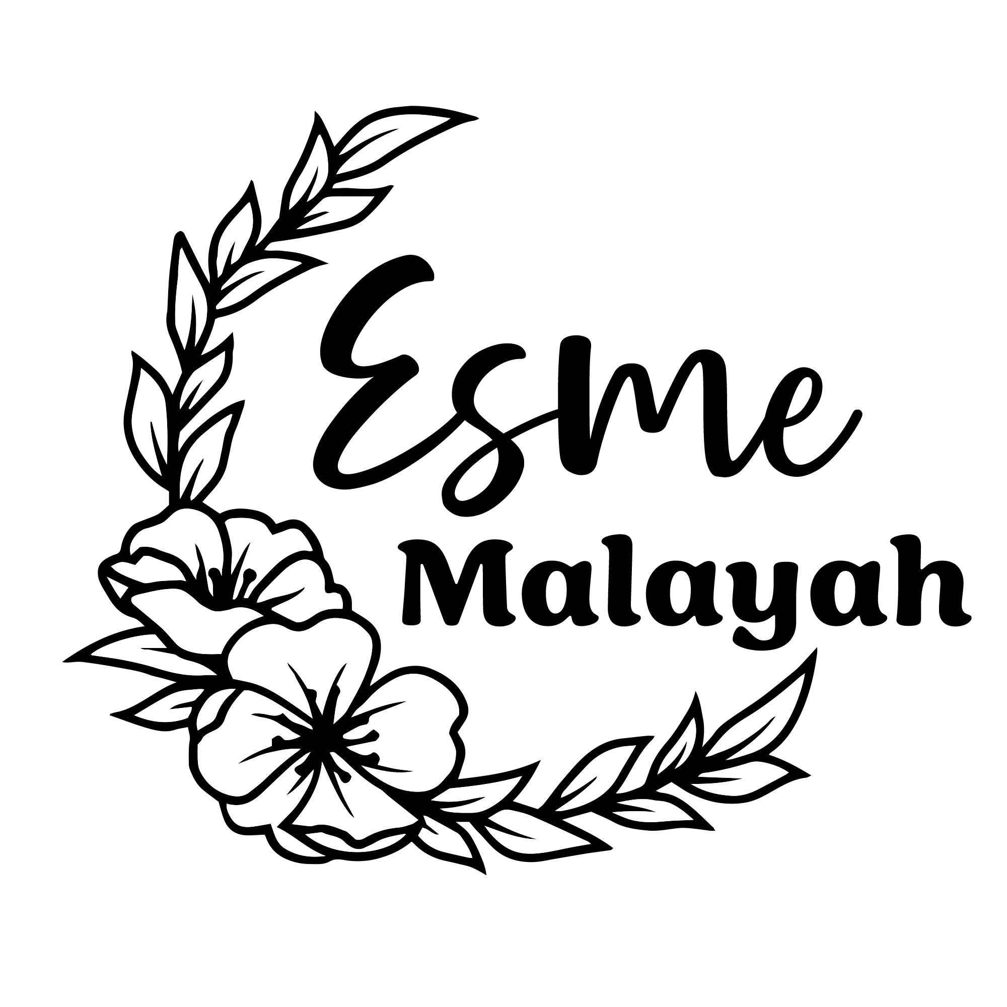 Personalized Floral Name Design – Everything Etched