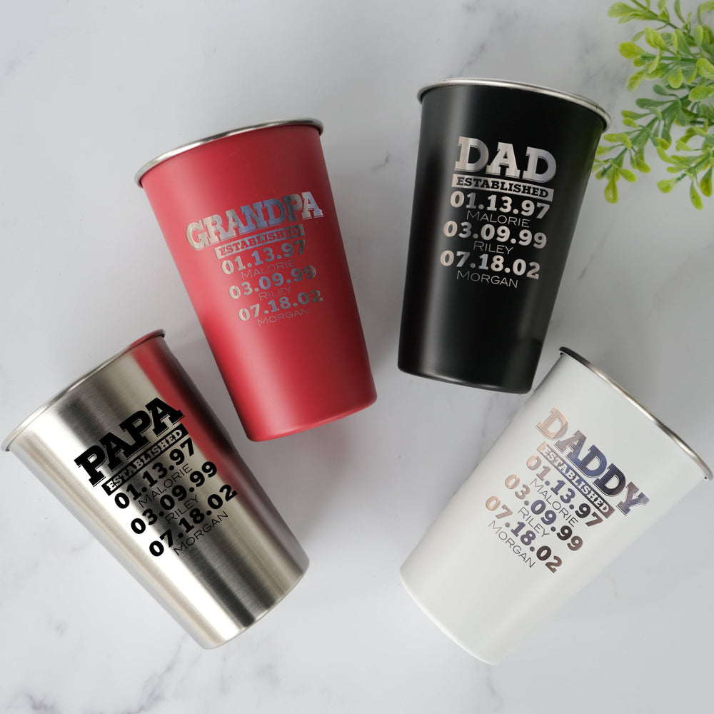 Custom Stainless Steel Pint Glass - Design: CUSTOM - Everything Etched