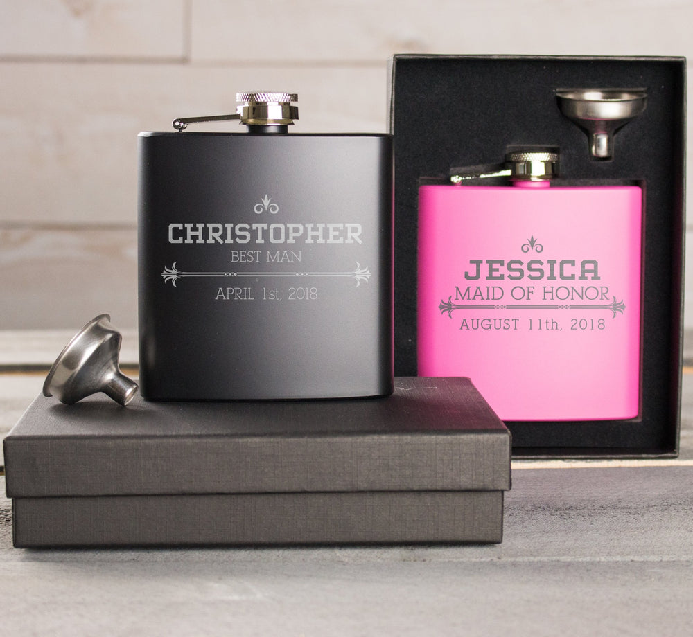 Metal Engraved Flask - Design: CUSTOM - Everything Etched