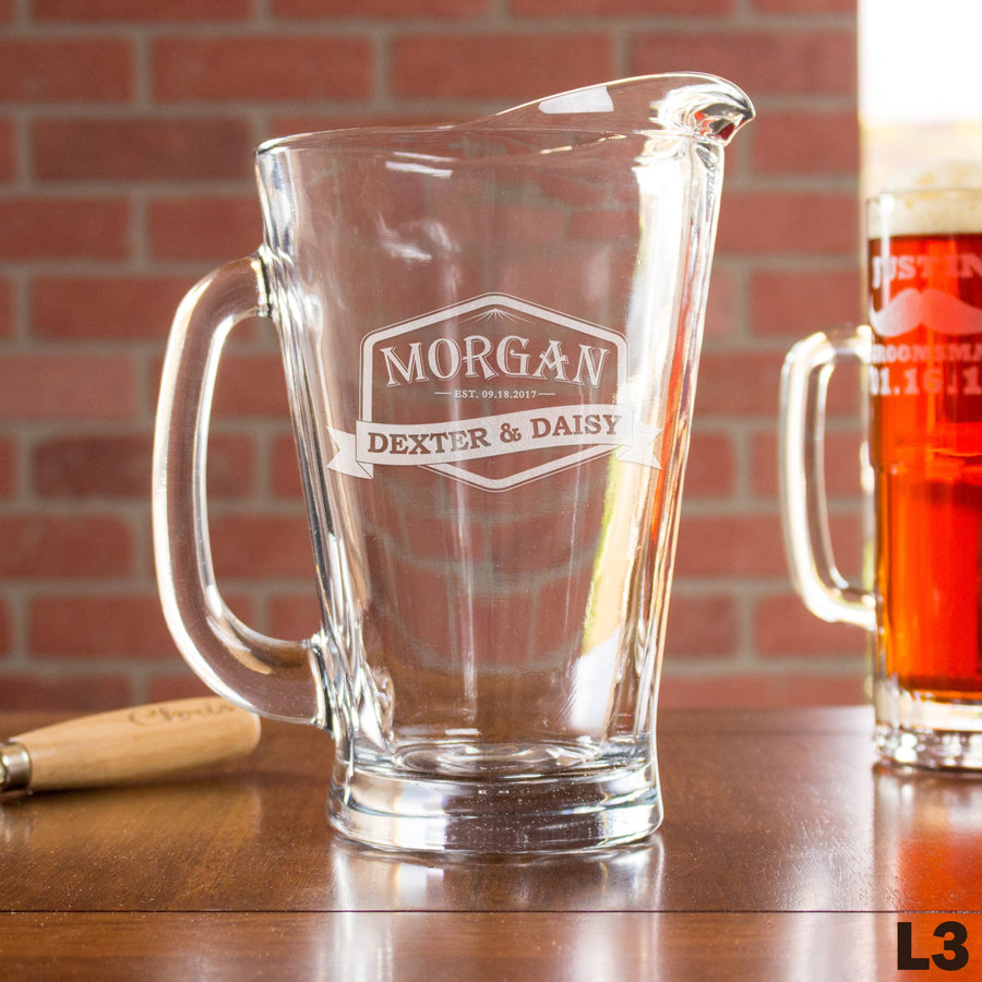 Glass Pitcher - Design: K2 - Everything Etched
