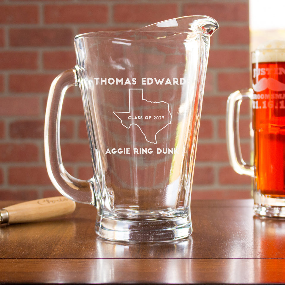 Aggie Ring Dunk Pitcher - Design: CUSTOM – Everything Etched
