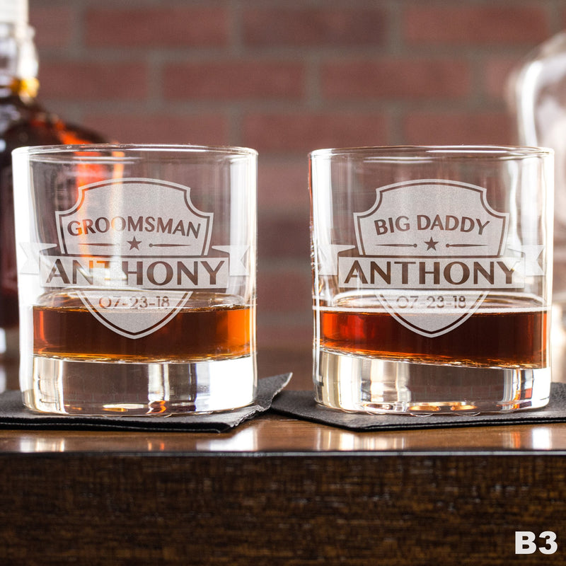 Engraved Whiskey Glasses - Design: CUSTOM - Everything Etched