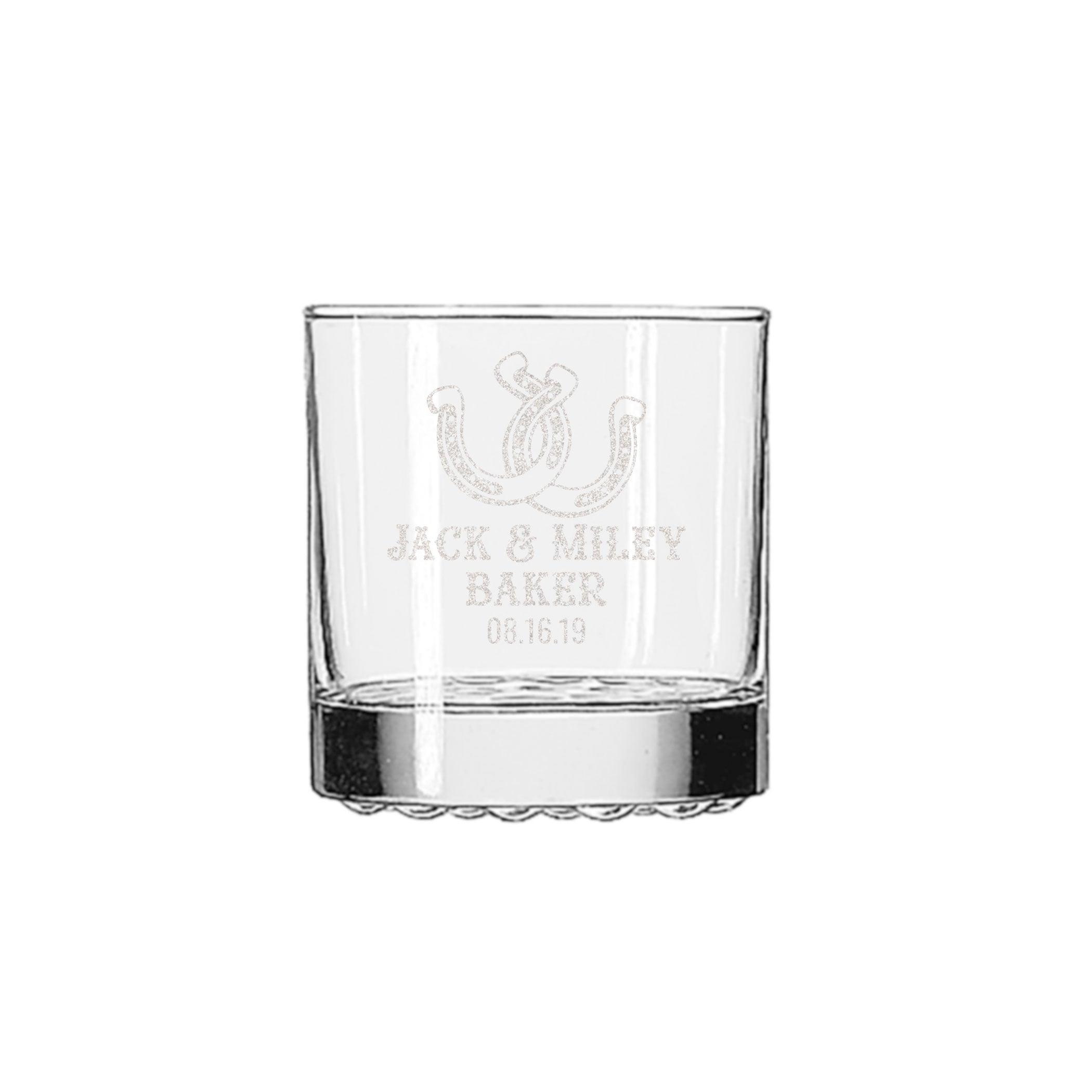 Western Themed Wedding Cocktail Glass for a Couple, Design: N11 ...