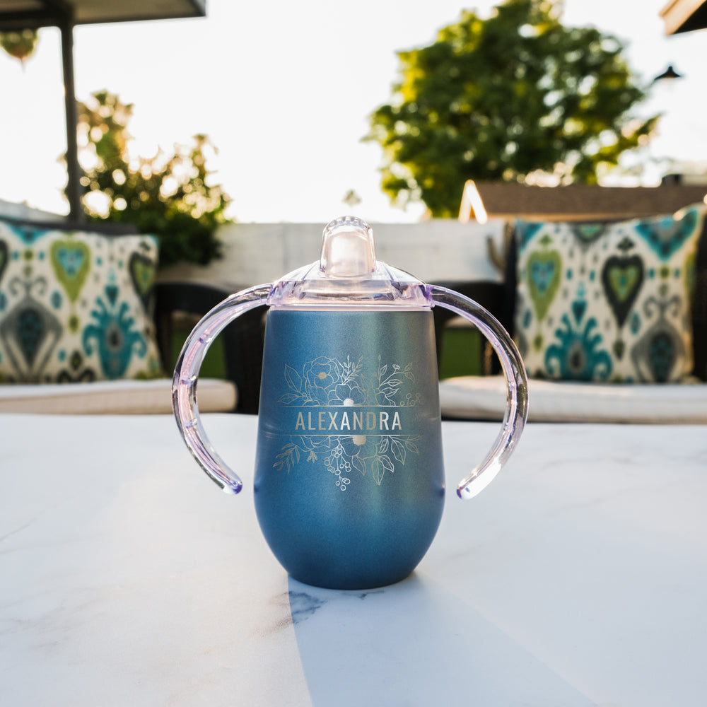 Custom 10oz Stainless Steel Sippy Cup, Design: CUSTOM - Everything Etched