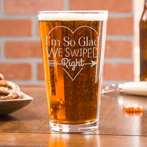 2 Pint Glass Set Swipe Right & Bumble - Design: SWIPESET - Everything ...